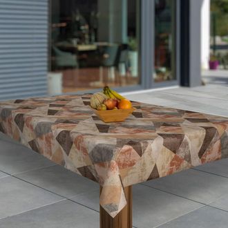 Laro Wachstuch-Tischdecke Abwaschbar Garten-Tischdecke Wachstischdecke PVC Plastik-Tischdecken Eckig Meterware Wasserabweisend Abwischbar, Muster:Mediteran