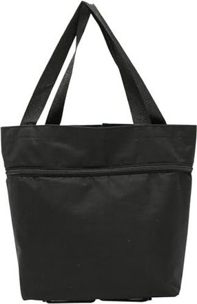 OSALADI Paquet de Courses Pliable &agrave; Roulettes avec Bandouli&egrave;re R&eacute;glable Grand Paquet de Rangement Noir R&eacute;utilisable pour Courses Quotidiennes et Transport de 