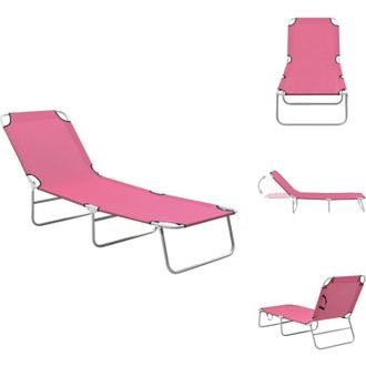 vidaXL Klappliege Stahl und Stoff Rosa - Klappliege - Gartenliege - Sonnenliege - Liege - Outdoor M&ouml;bel