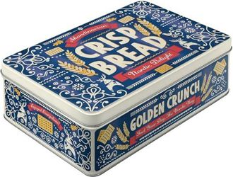 Nostalgic Art Bo&icirc;te de conservation r&eacute;tro plat, 2,5 l, Crisp Bread - Id&eacute;e cadeau pour la cuisine, r&eacute;cipient en t&ocirc;le avec couvercle, design vintage