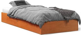 vidaXL Massivholzbett ohne Matratze Wachsbraun 90x190 cm Kiefernholz Vidaxl