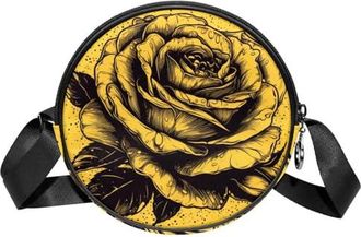 Generic Circle Sac &agrave; bandouli&egrave;re pour femme, petit sac &agrave; bandouli&egrave;re avec fermeture &eacute;clair et bretelles r&eacute;glables, sac &agrave; main rond d&eacute;contract&eacute; pour femmes et 