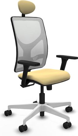 Piqueras y Crespo Verstellbarer Lendenwirbelstuhl mit 3D-Armlehnen und festem Kopfteil, ausgestattet mit 3 Positionen und Schneideschaum, mit Rollen von 65 mm, Nylon, W