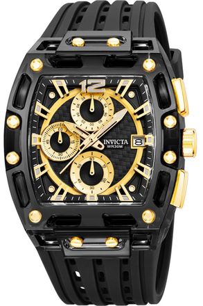 Invicta S1 Rally 70148 Herrenuhr - Quarzwerk - Kunststoff mit goldenem Zifferblatt - 42 mm