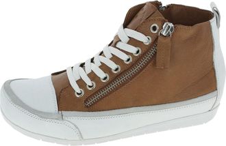 Andrea Conti Damen Stiefelette High Top Sneaker Leder cool und bequem 0345910, Größe:37 EU, Farbe:Braun