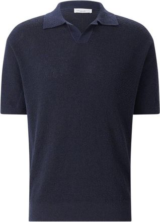 Roberto Collina Homme, Tops, Bleu, Taille: 2XL Polo en maille boucl&eacute;e