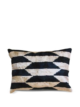 Les-Ottomans Gestreiftes Kissen mit geometrischem Muster (40cm x 50cm) - Nude