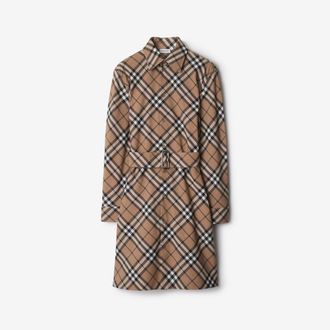Burberry Wollmisch-Hemdkleid in Check, Size: 02