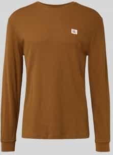 Calvin Klein Jeans Slim Fit Longsleeve mit Logo-Patch Modell Waffle