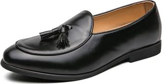 Minitoo Mocassins dété confortables pour homme avec pompon, Y2215 Noir, 40 EU