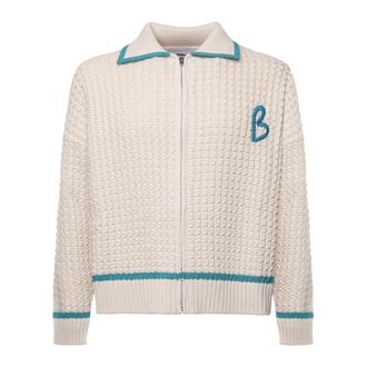 BONSAI Strickjacke mit durchgehendem Rei&szlig;verschluss - - Knitwear - Herren - Beige - M