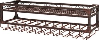 Generic Weinregal zur Wandmontage, Weinregal Metall, 3-lagige Lagerung, Stabile Tragfähigkeit, Einfach und Stilvoll, für Bar/Restaurant/Küche(Brass,Large)