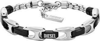 Diesel Bracelet homme en acier inoxydable 2 tons avec fermoir mousqueton