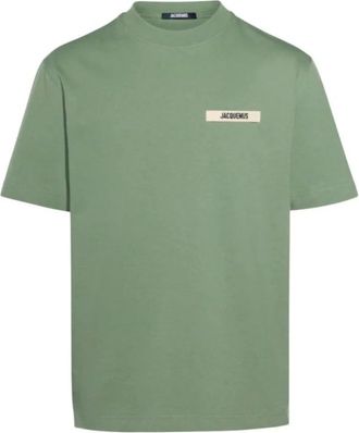 Jacquemus Homme, Tops, Vert, Taille: L T-shirt &agrave; col rond et manches courtes
