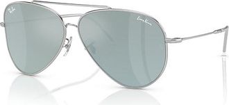 Ray-Ban Lenny Kravitz X Aviator Reverse Sonnenbrillen Silber Fassung Silber Glas 59-11