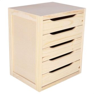 Aranáz Mueblear Commode à 5 tiroirs, sans vernis - Naturel