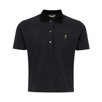 Fendi Logo-Stickerei Baumwoll-Polohemd - - Tops - Herren - Schwarzk - 3XS