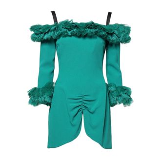 Dolce & Gabbana Gr&uuml;nes Gerafftes Off-Shoulder Minikleid - - Dresses - Damen - Gr&uuml;n - S