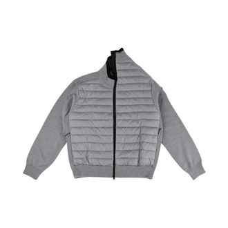 Y / Project Homme, Vestes, Gris, Taille: M Veste Tricot&eacute;e Hybride Grise