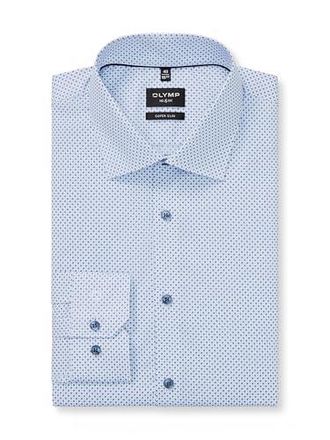 Olymp Chemise &agrave; manches longues pour homme No. Six, impression rotative sur uni, 375 No 6 six - Super Slim (H16), 21 New York Kent-2, Blanc 00, 42