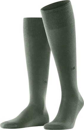 Burlington Herren Kniestrümpfe Leeds M Kh Baumwolle Wolle lang einfarbig 1 Paar, Grün Sage 7068, 40-46