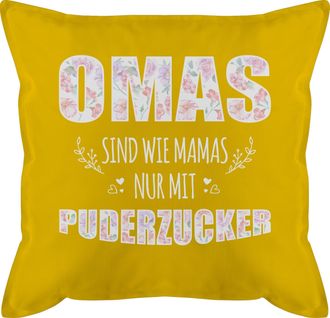 Shirtracer Kissen 50x50 - Oma Gro&szlig;mutter - Omas sind wie Mamas nur mit Puderzucker - Geschenk Omi - 50 x 50 cm - Gelb - geschenke an die kissenbez&uuml;ge f&uuml;r gro&szlig;m&uuml;t