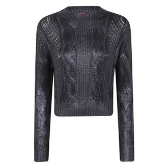 Diesel Rundhalspullover im Miccha-Stil - - Knitwear - Damen - Schwarzk - S