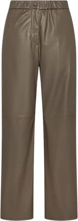 Seventy Femme, Pantalons, Brun, Taille: 42 FR Pantalon Stretch en Cuir Nappa
