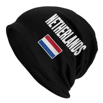 Generic Femme Homme Bonnet &Agrave; Revers Drapeau des Pays-Bas Bonnet dhiver Mode Bonnets Tricot&eacute; Chaud Bonnets De Ski pour Cyclisme Quotidien Course
