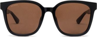 Gucci Sonnenbrille mit eckigem Gestell - Grau
