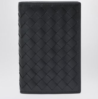 Bottega Veneta Black vertical bi-fold Intrecciato wallet