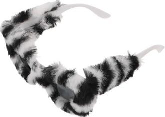 Valiclud Lunettes de Soleil Peluche Chat Yeux de Chat pour Adultes Lunettes de Carnaval Zèbre Masquée Douces Protection Uv Accessoires de Fête Anniversaire et 