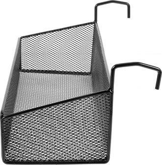 Lurrose Schwarz Lackierter Drahtkorb zum H&auml;ngen Aufbewahrungskorb mit Haken Stabiler Organizer f&uuml;r Poolbereich K&uuml;che Bad und Wohnr&auml;ume Gro&szlig;er Stauraum f&uuml;r Han