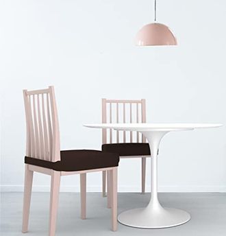 Italian Bed Linen 1 Paar Stuhlhussen ohne R&uuml;ckenlehne, elastisch, dehnbar, maschinenwaschbar, f&uuml;r B&uuml;ro und Esszimmer, Braun