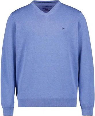 Fynch-Hatton Fynch-Hatton Herren Pullover blau Baumwolle unifarben