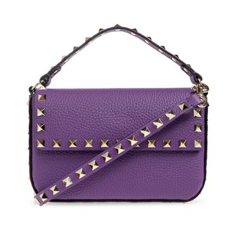 Valentino Garavani Leder Tasche mit Nieten - - Bags - Damen - Lila - ONE SIZE