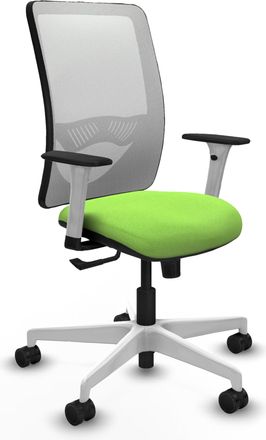 Piqueras y Crespo Stuhl mit Lendenwirbelst&uuml;tze Zulema mit wei&szlig;en und schwarzen Armlehnen, ausgestattet mit 3 Positionen und Schneideschaum, mit Rollen von 65 mm Nylon, 