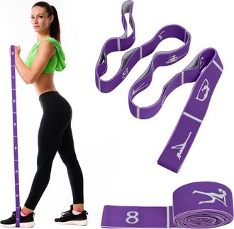 Generic Verbesserter Stretchgurt mit Schlaufen, Yoga-Gurt, Heimtraining, Pilates und Flexibilit&auml;tstraining, nicht elastisches &Uuml;bungs-Stretchband f&uuml;r Oberschen