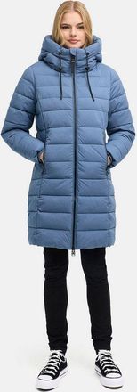 Marikoo Winterjacke Nanoraa Winterjacke mit horizontaler Steppung, hohem Kragen & Kapuze