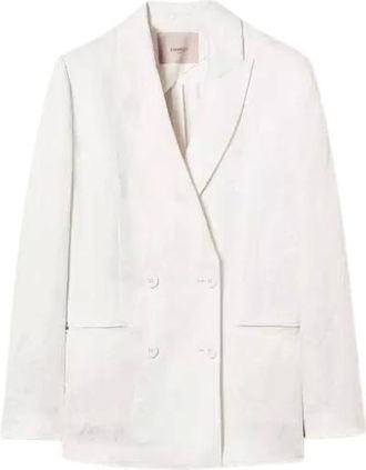 Twinset Femme, Vestes, Blanc, Taille: 36 FR Blazer en jacquard satin&eacute;