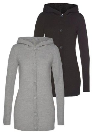 Flashlights Kapuzenstrickjacke (2er-Pack) zum Kn&ouml;pfen - im Set