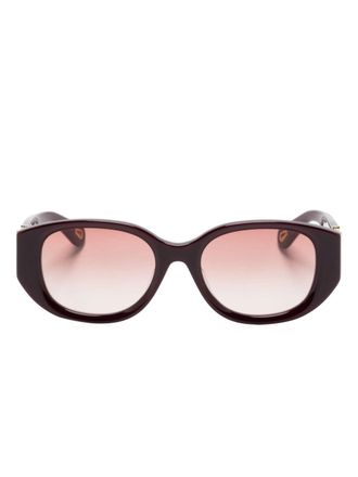 Chlo&eacute; lunettes de soleil &agrave; monture ovale - Rouge