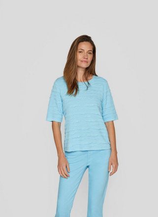 Rabe Rundhalsshirt im Crincle-Look