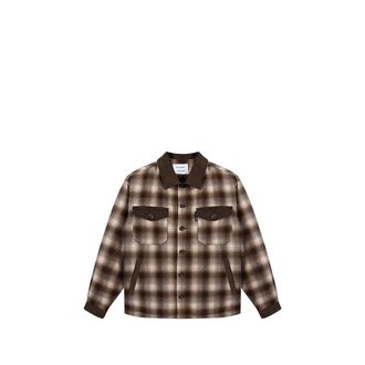 Maison Labiche Blouson ample &agrave; carreaux en laine m&eacute;lang&eacute;e
