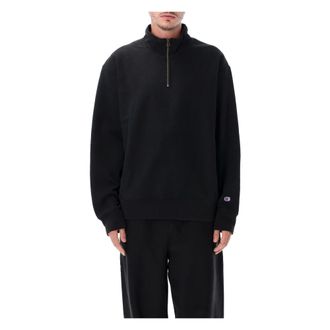 Champion Homme, Sweatshirts et sweats &agrave; capuche, Noir, Taille: XL SweaT-shirt Half Zip Reverse Weave