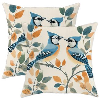 Generic Herbstlicher Blauh&auml;her Dekokissenbezug Luxuri&ouml;se Sofakissenbezug Modern Kissenbez&uuml;ge F&uuml;r Balkon Heimdekoration Sofa 45X45Cm 2Er Set