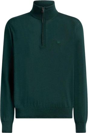 Etro Pullover mit halbem Rei&szlig;verschluss aus Wolle - - Sweatshirts & Hoodies - Herren - Gr&uuml;n - XL