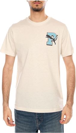 Puma Puma - T-shirt Graphic Varsity - Homme - Sport - Beige - Taille: M
