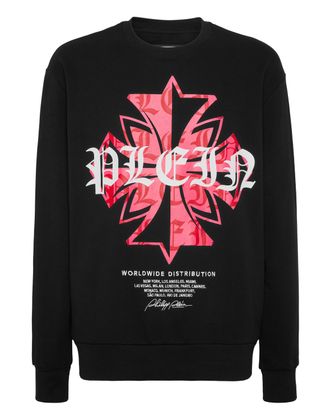 Philipp Plein Round Neck Sweatshirt Worldwide Crest