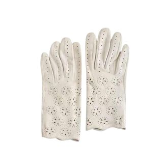 Herm&egrave;s Pre-owned Lederhandschuhe - - Pre-owned - Damen - Wei&szlig; - ONE SIZE